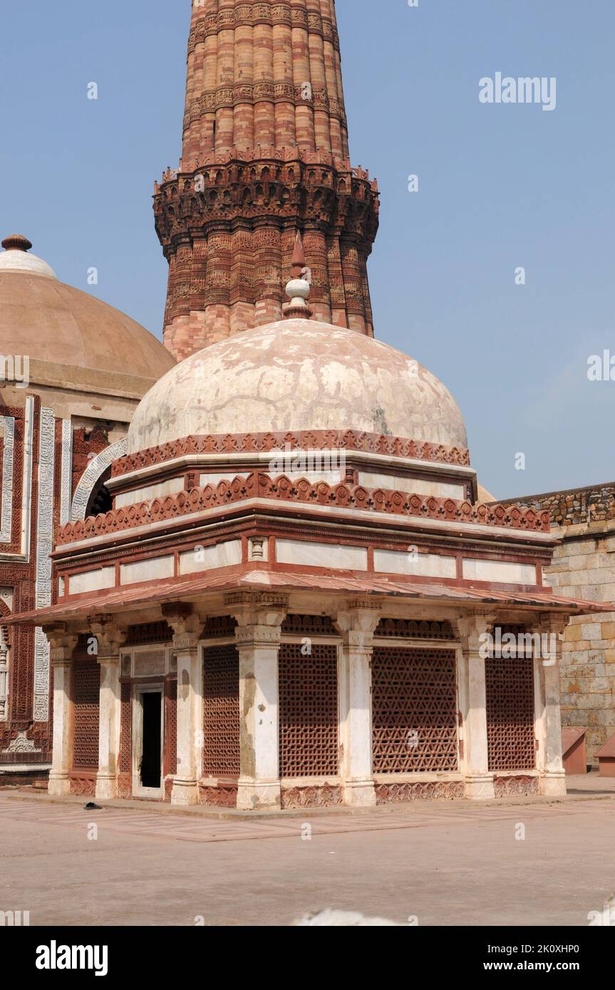 The Qutub Minar was built in 1235 during the Delhi Sultanate. The Qutub ...