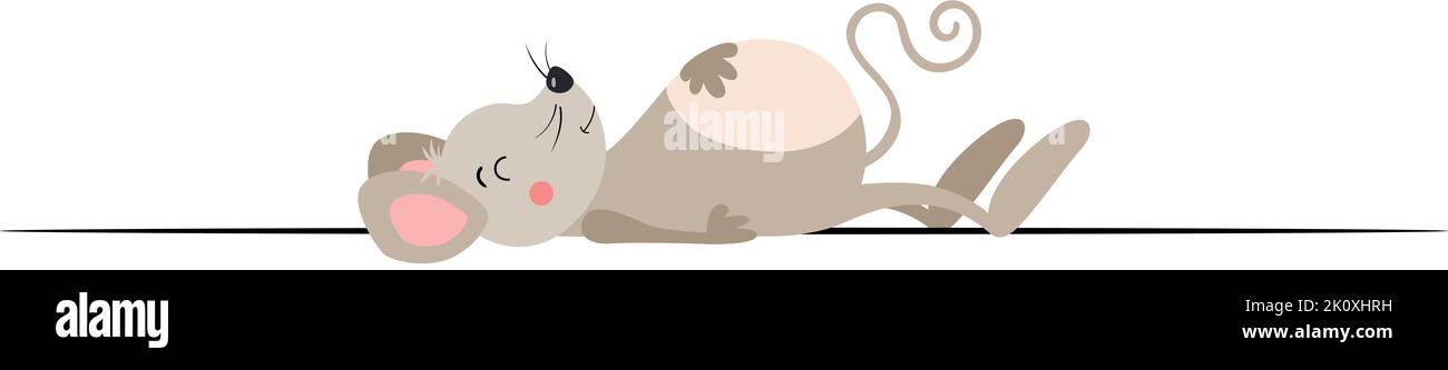 Little mouse lying on the floor sleeping Stock Photo - Alamy