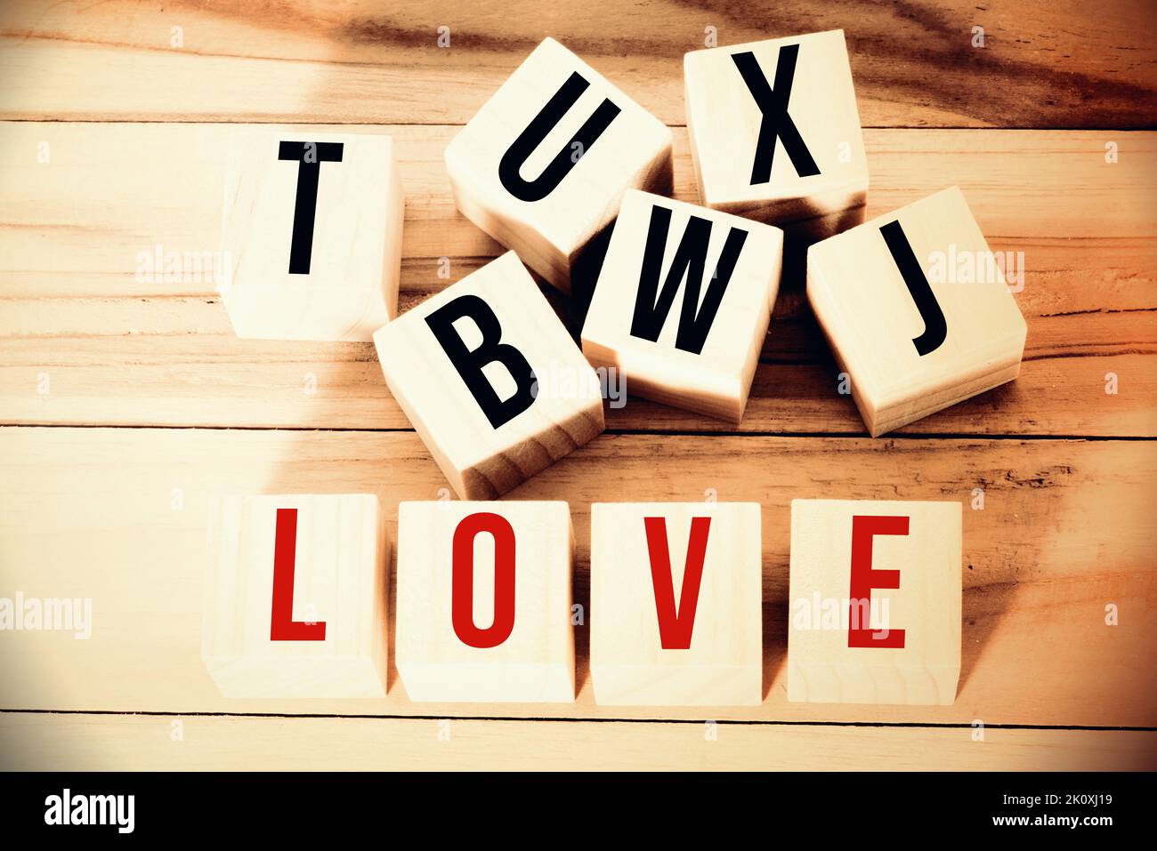 Different letters and the word love Stock Photo - Alamy