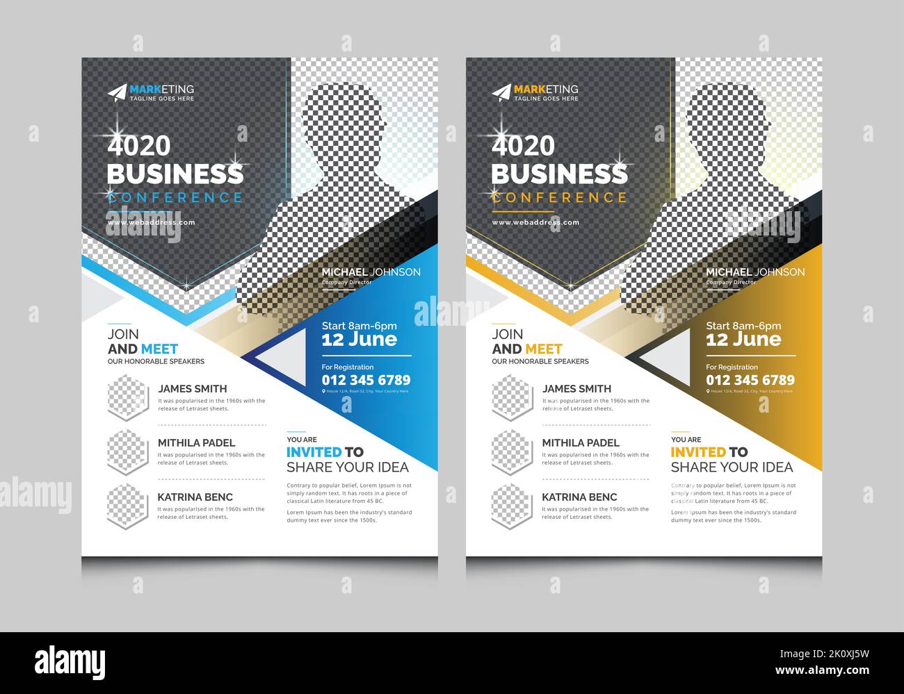 A modern business conference flyer leaflet design template Stock Vector ...