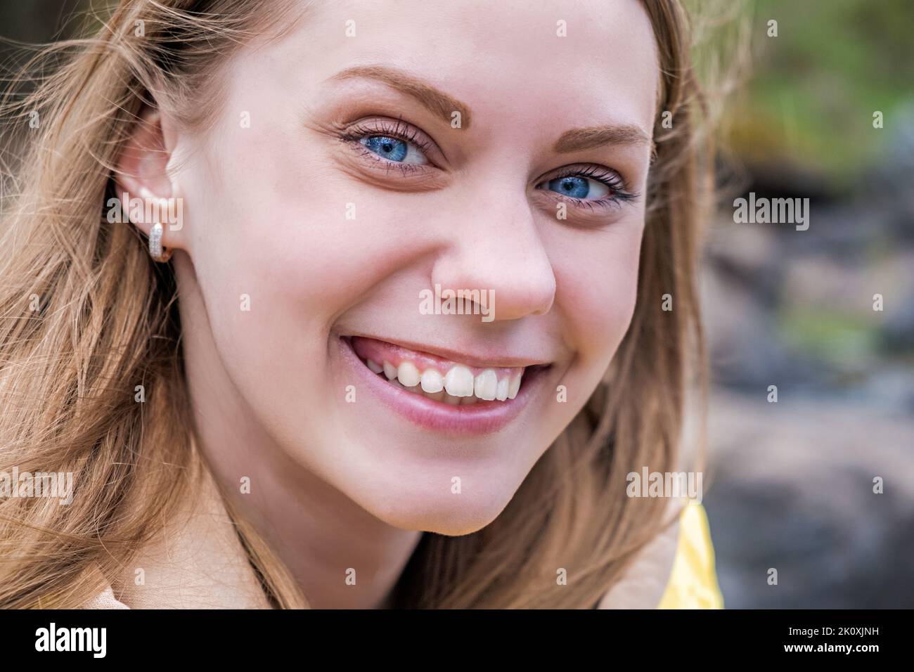 Attractive blue eyed woman hi-res stock photography and images - Alamy