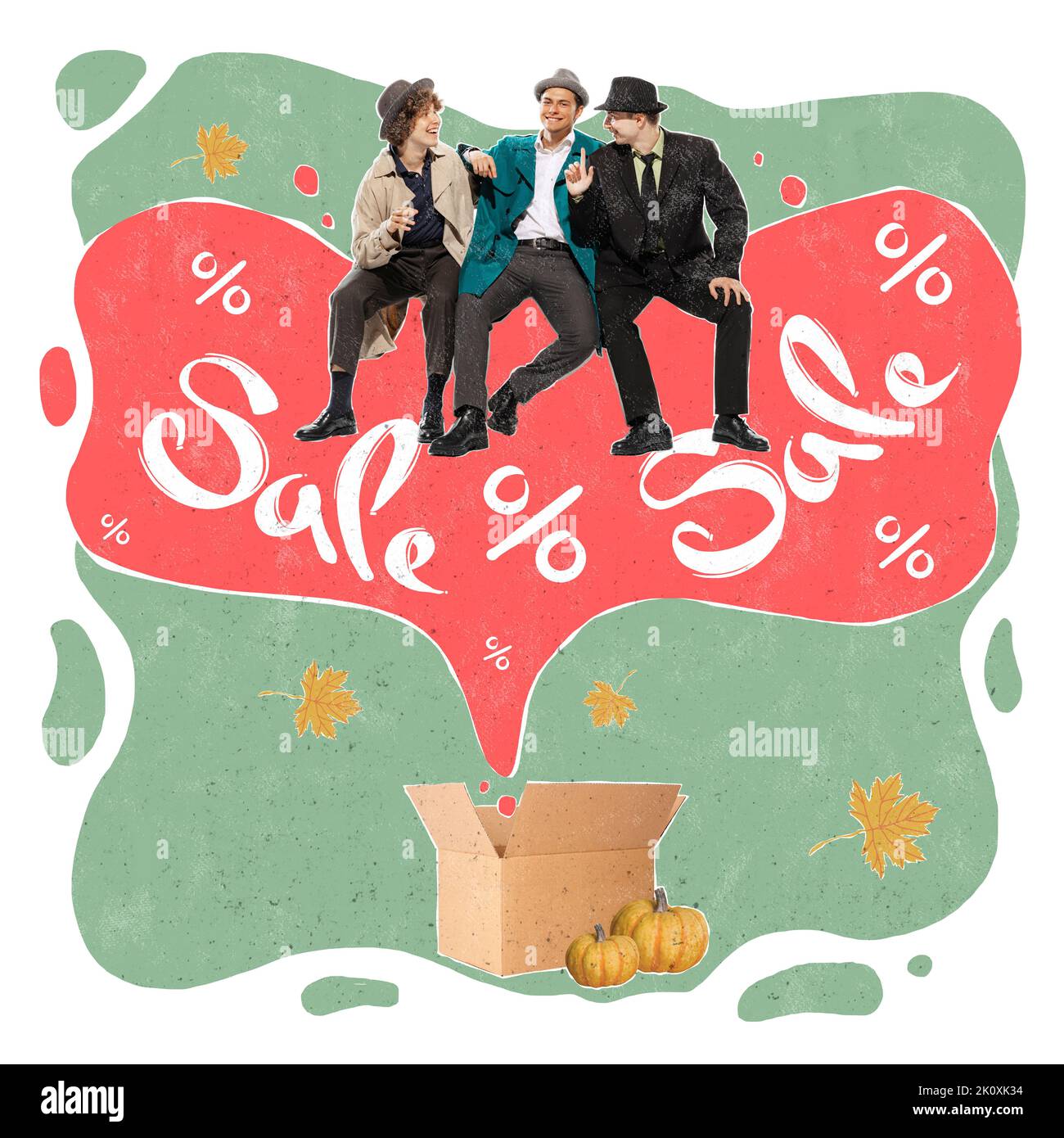 Creative collage for promotion of seasonal sales, black Friday concept ...