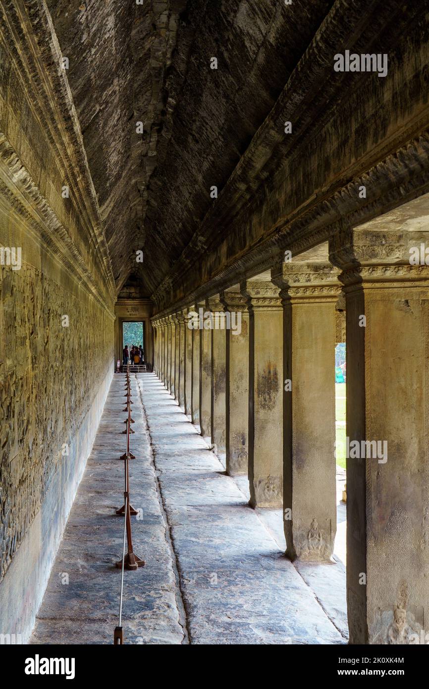 Cambodia. Siem Reap Province. Bas relief of the south gallery of Angkor ...