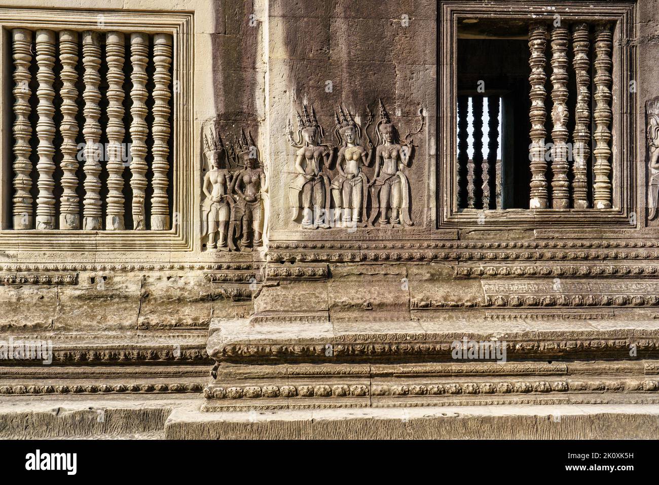 Cambodia. Siem Reap Province. A Devata sculpture at Angkor Wat (Temple ...