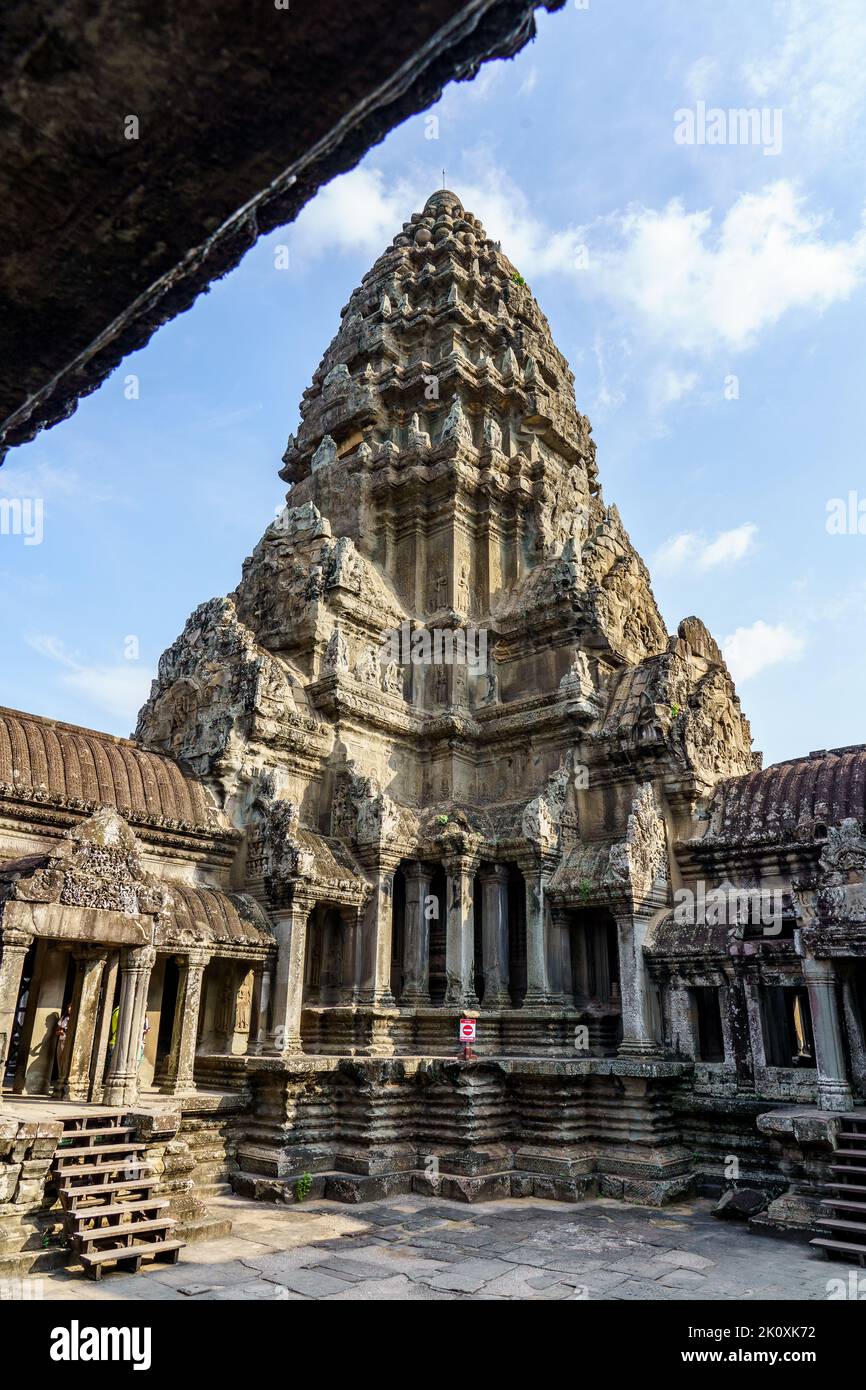Cambodia. Siem Reap Province. Angkor Wat (Temple City). A Buddhist and ...