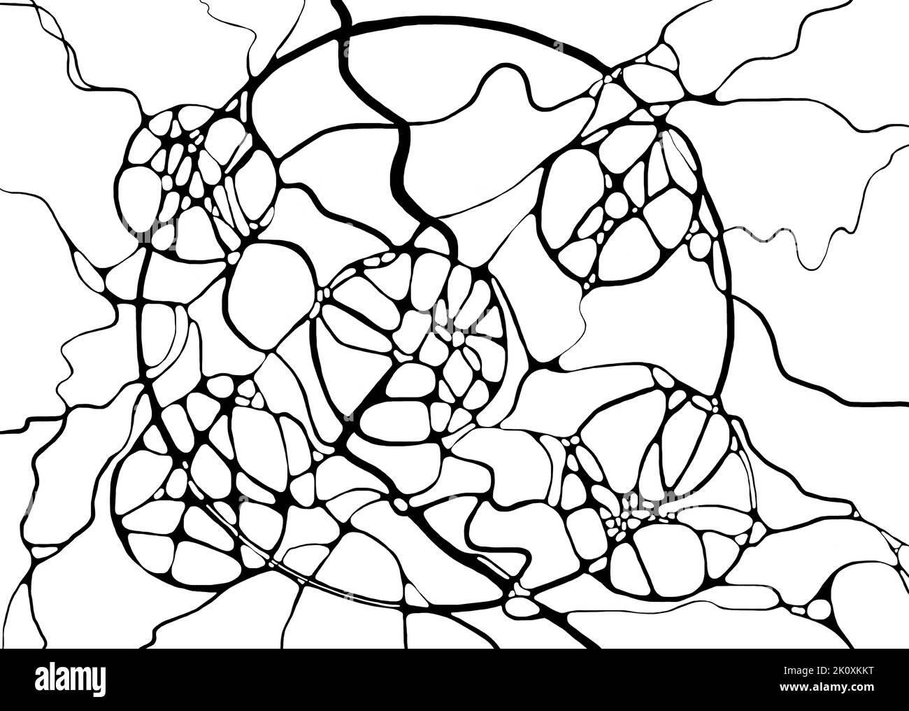 Abstract neurographic drawing. Neuro art graphic concept pencil ...