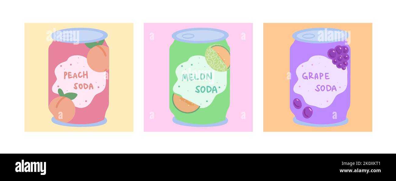Set of cute hand-drawn soda cans Stock Vector Image & Art - Alamy