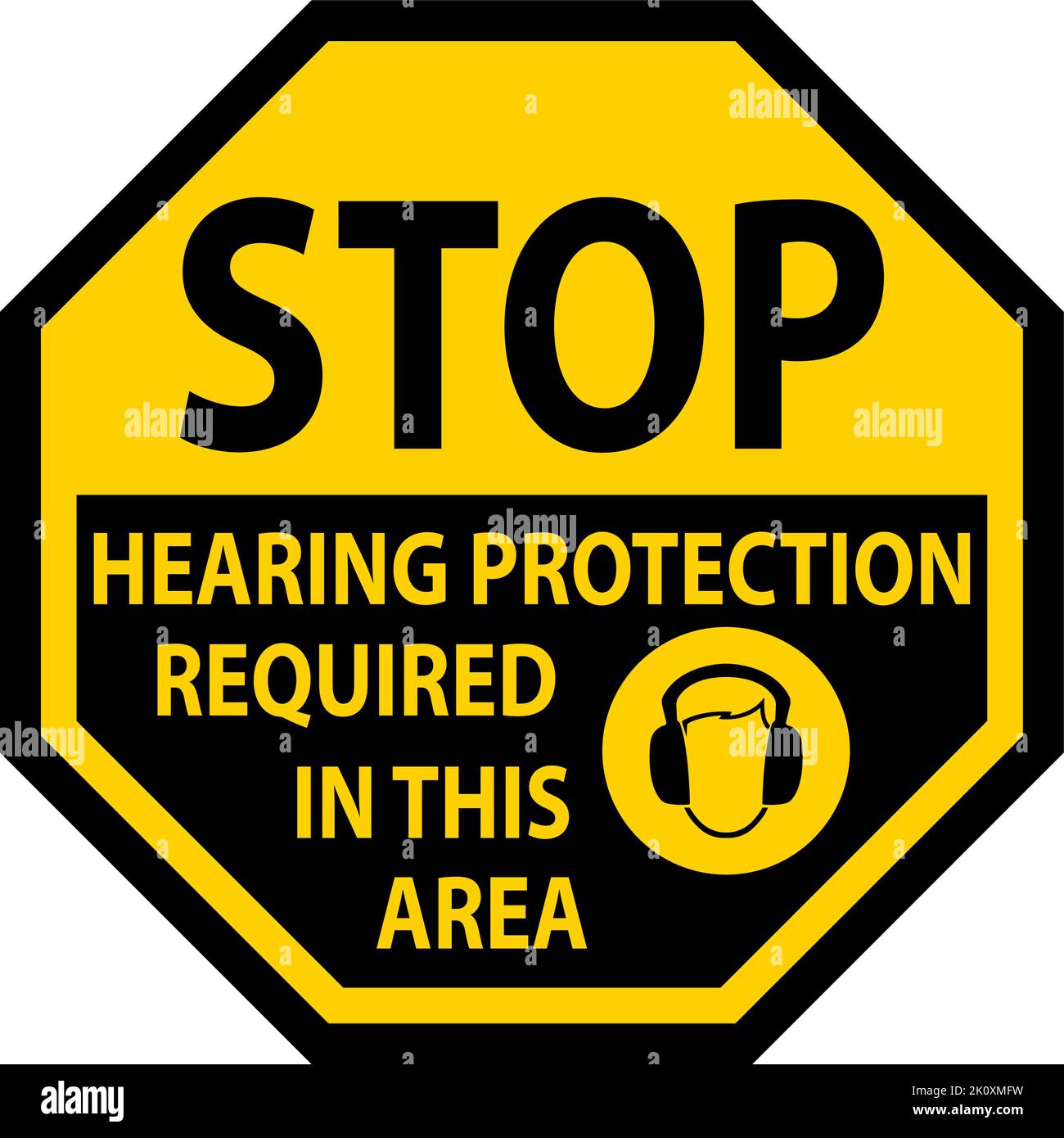 Hearing protection required sign Stock Vector Images - Alamy