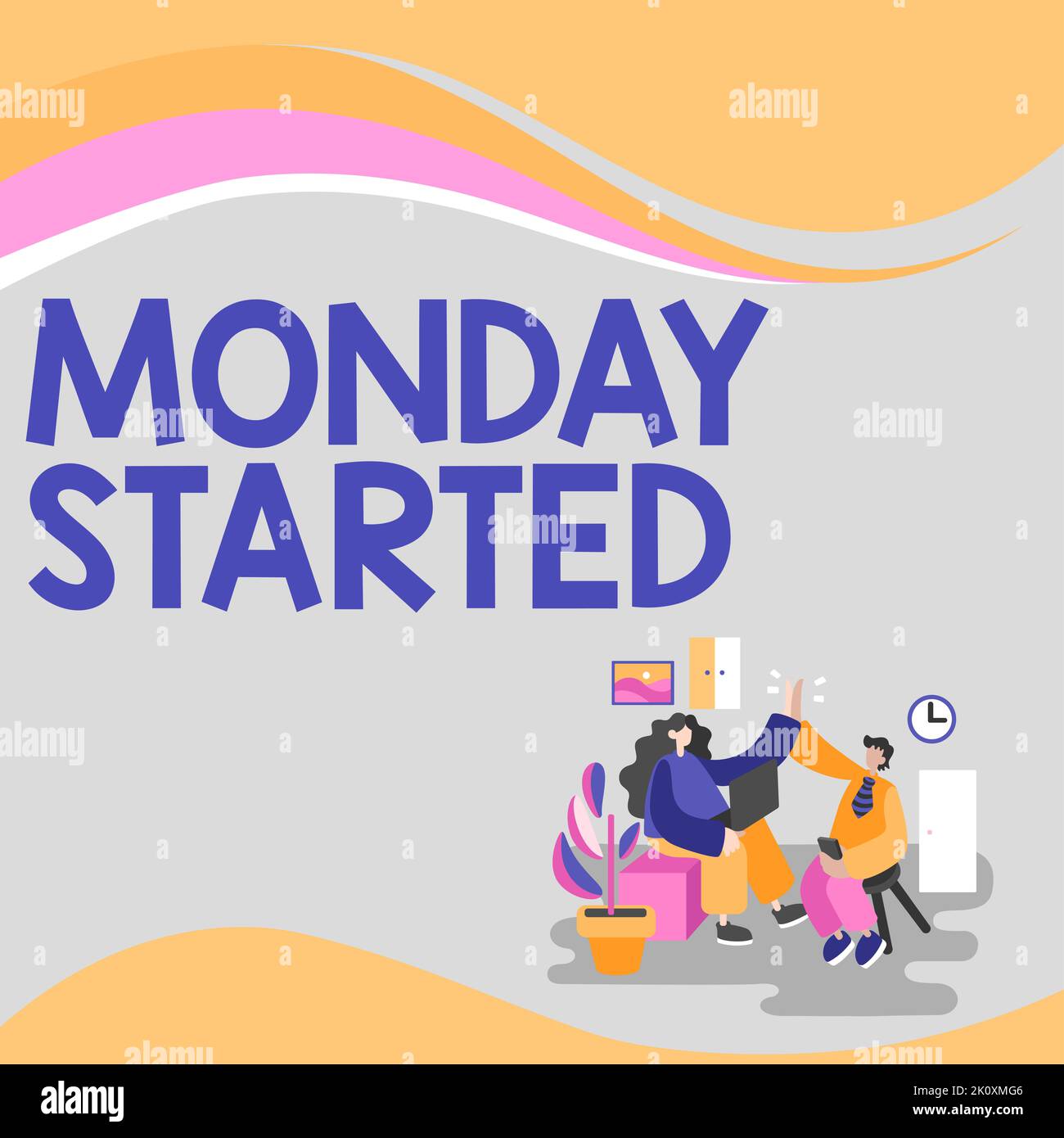 Hand writing sign Monday Startedgetting ready for new week Rest is over ...