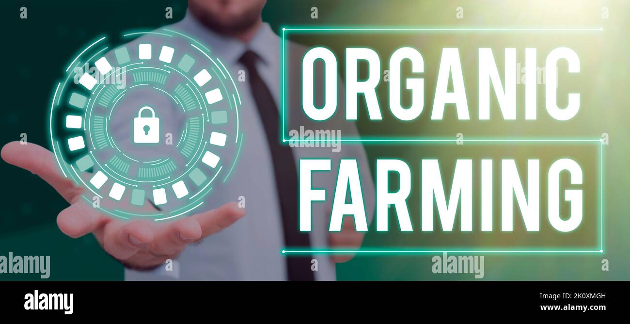 Text caption presenting Organic Farmingan integrated farming system ...