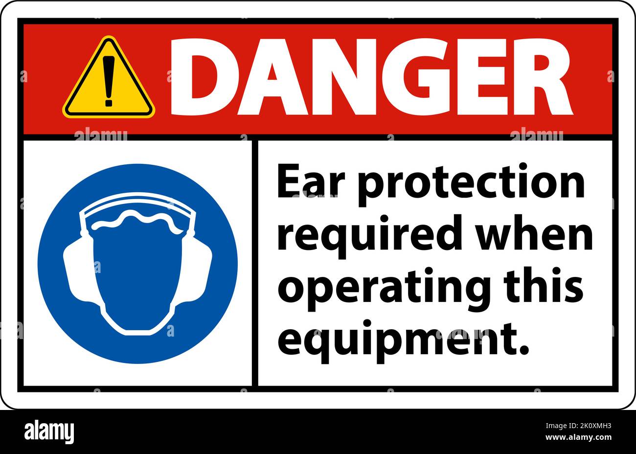 Danger Ear Protection Required Sign On White Background Stock Vector Image & Art - Alamy