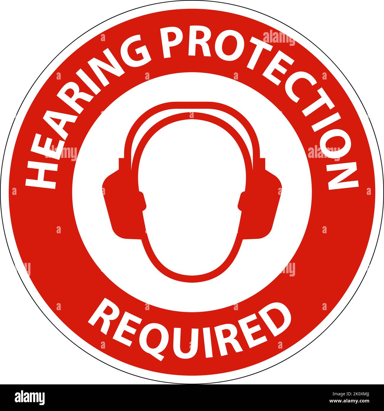 Danger Hearing Protection Required Sign On White Background Stock ...