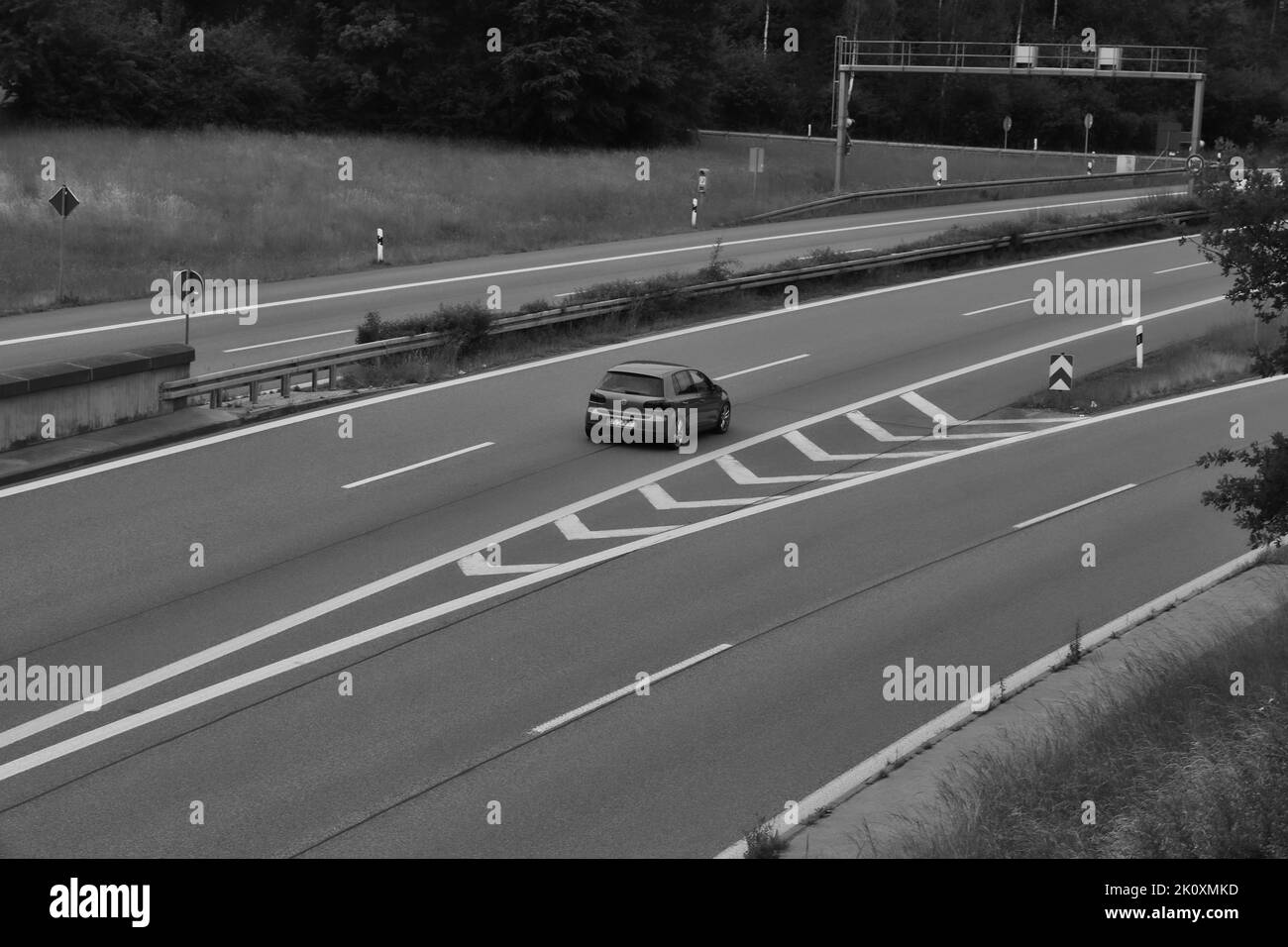 Car on german highway ride Stock Photo - Alamy