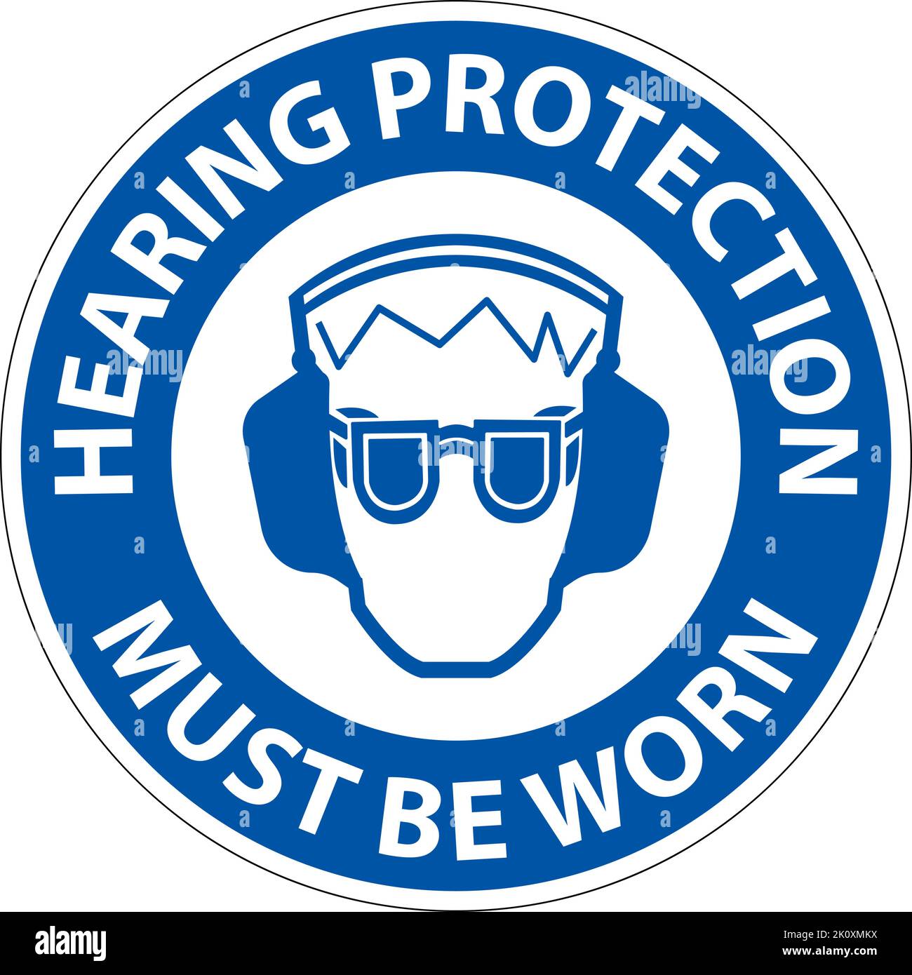 Notice Hearing Protection Must Be Worn Sign On White Background Stock ...