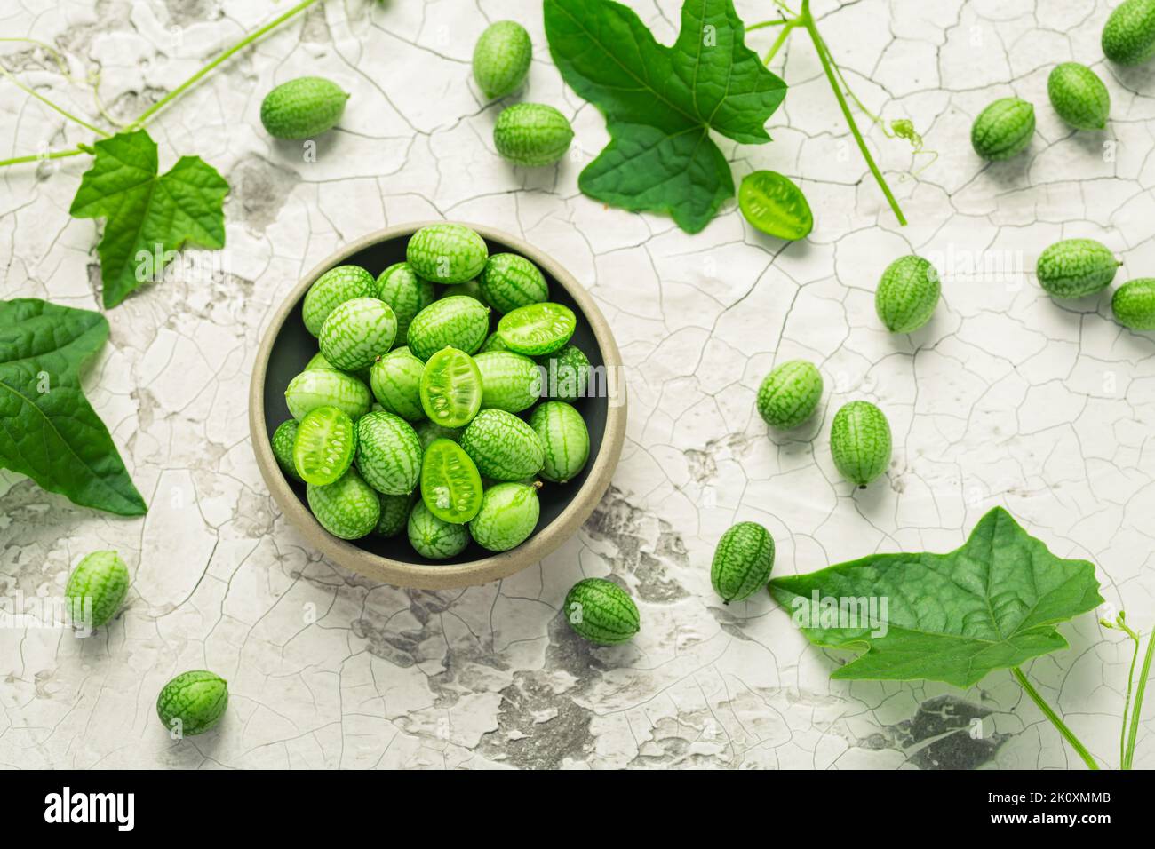 Cucamelon (Melothria scabra) - Mexican sour cucumber, pepquinos. Edible ...