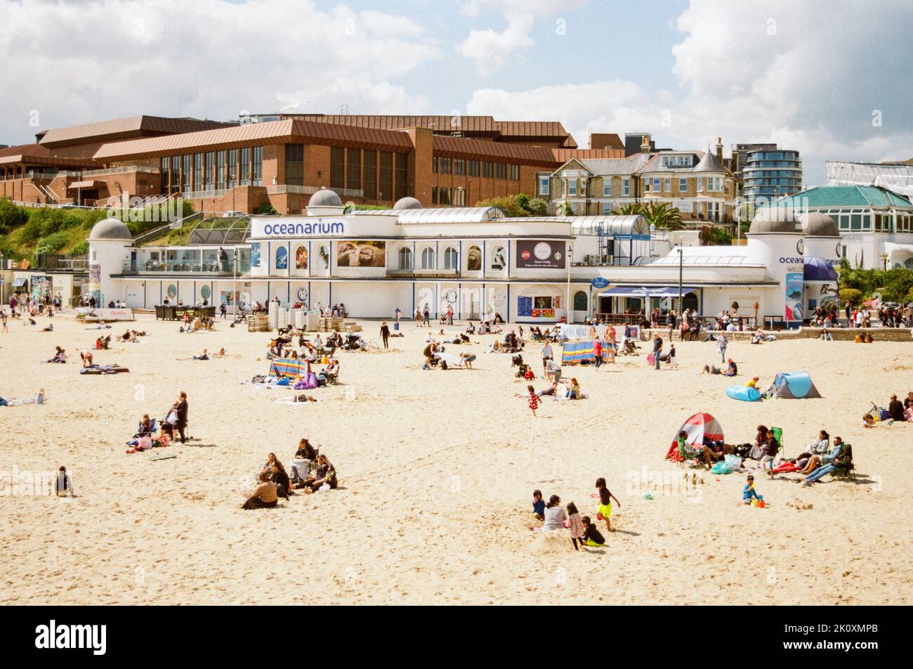 Bournemouth beach with Bournemouth Aquarium and The Bournemouth ...