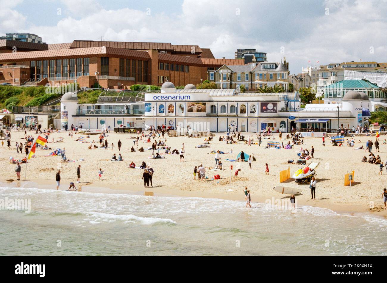Bournemouth beach with Bournemouth Aquarium and The Bournemouth ...