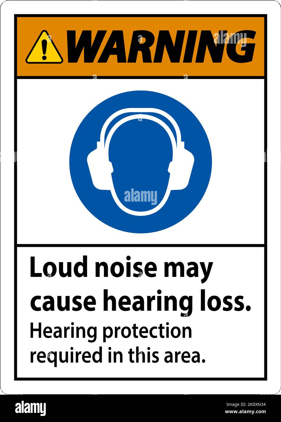 Hearing protection required sign Stock Vector Images - Alamy