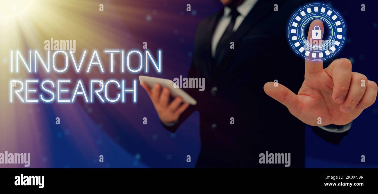 Writing displaying text Innovation Research. Business approach Existing ...