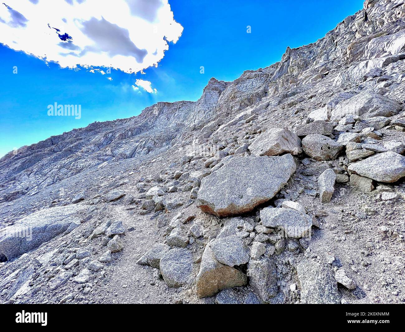 The beautiful cliffs of Jon Muir Wilderness under a cloudy sky Stock ...