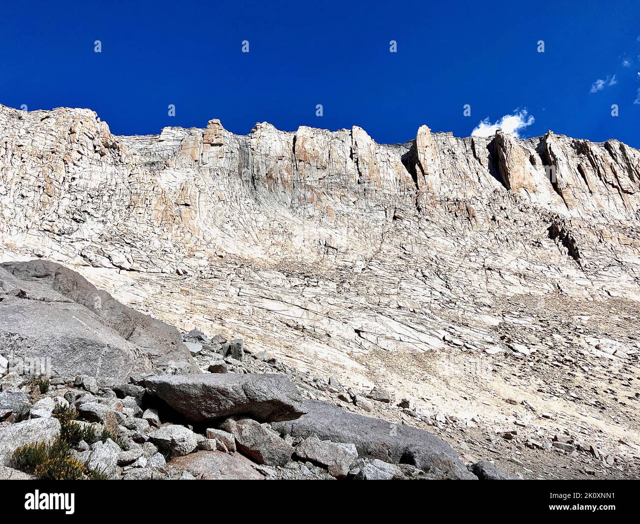 The beautiful cliffs of Jon Muir Wilderness under a cloudy sky Stock ...