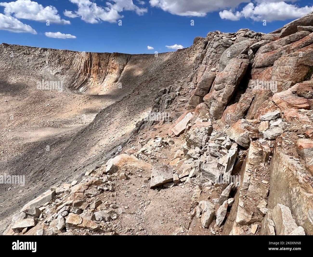 The beautiful cliffs of Jon Muir Wilderness under a cloudy sky Stock ...
