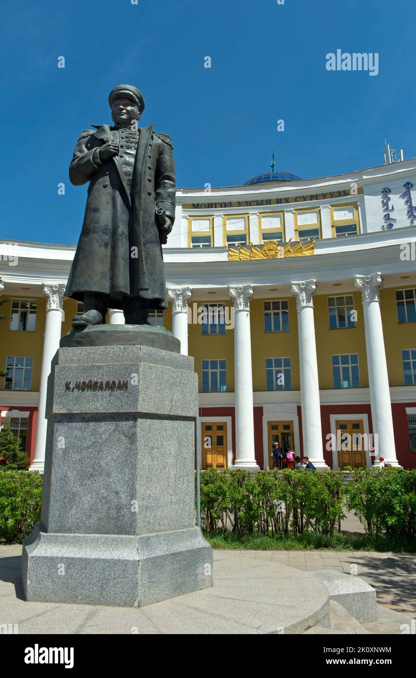 Monument to Khorloogiin Choibalsan, former leader of the People's ...