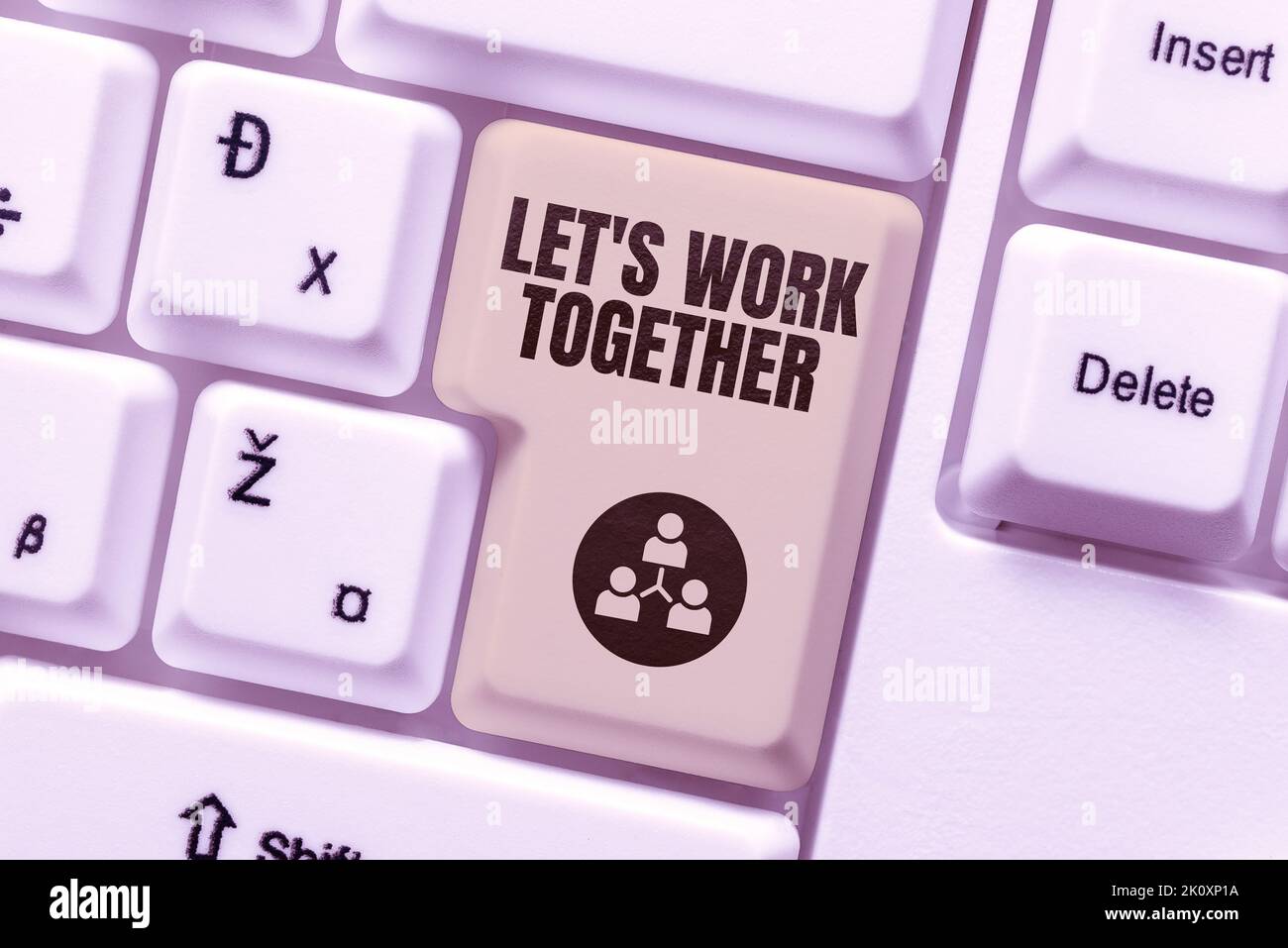 Hand writing sign Let S Is Work Together. Word for Unite and Join ...