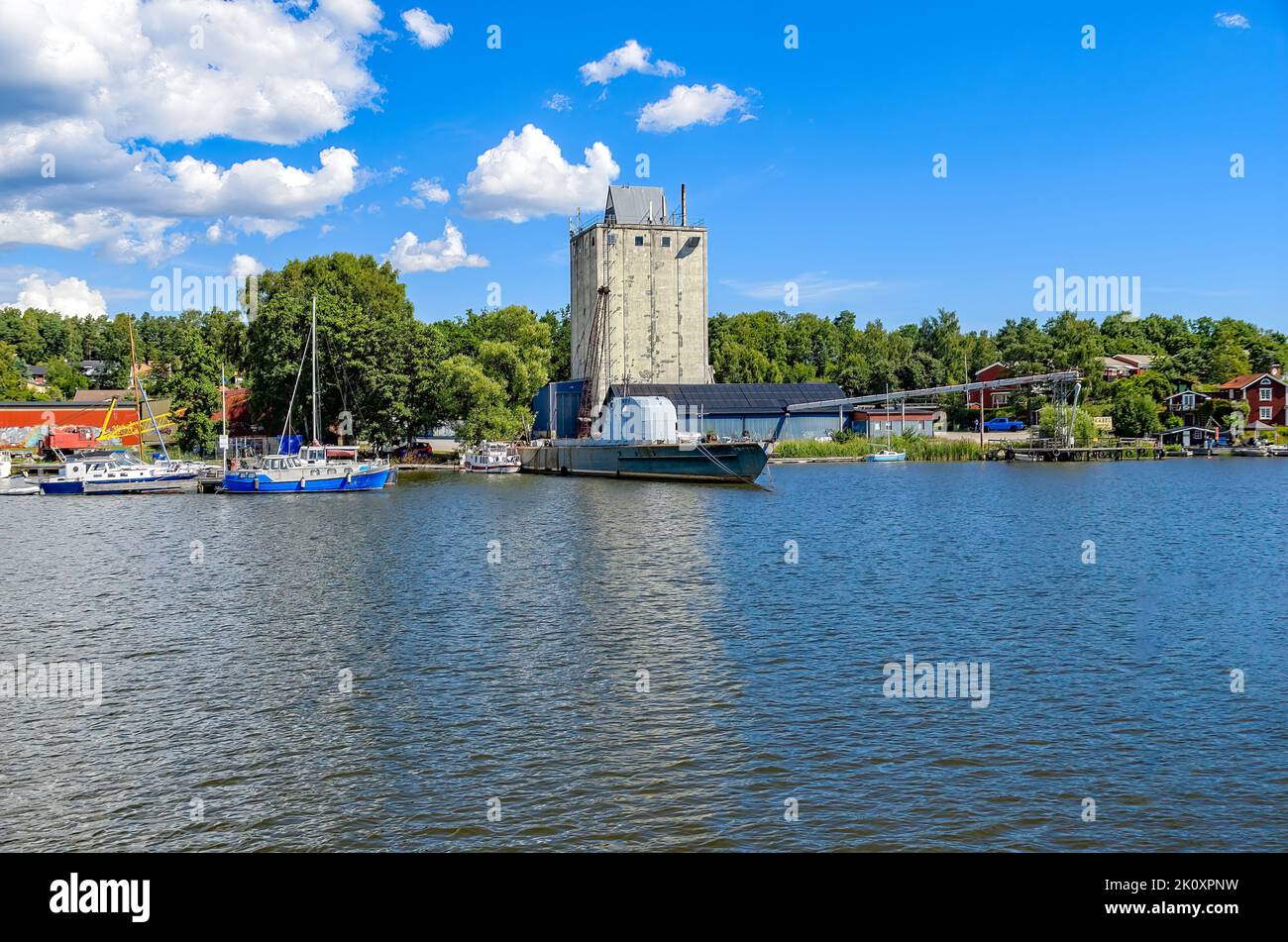 The harbor in Stallarholmen Stock Photo - Alamy
