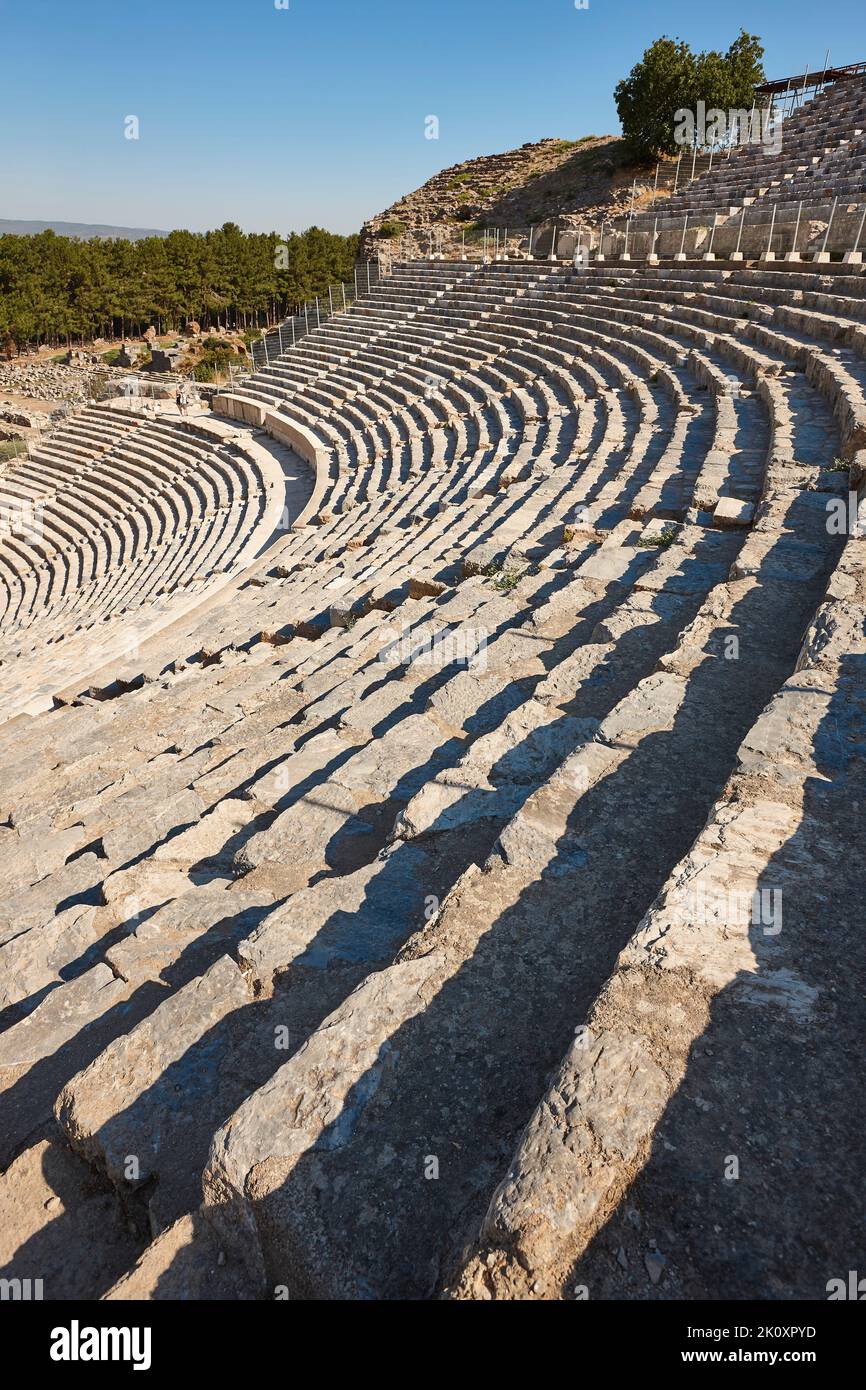 Ephesus archeological site. Classic amphitheatre. Historic ancient ...
