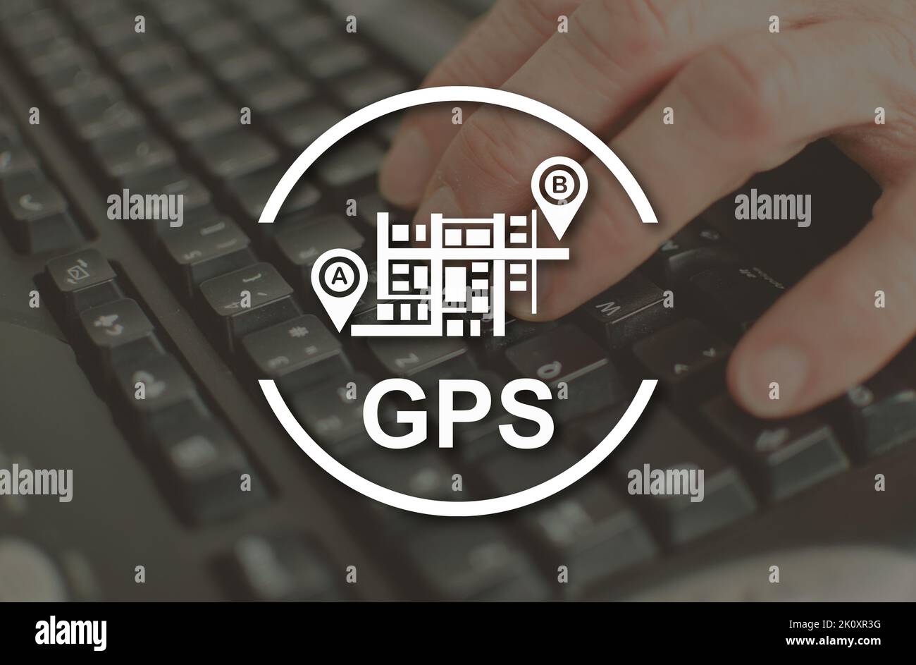 Gps concept illustrated by a picture on background Stock Photo - Alamy