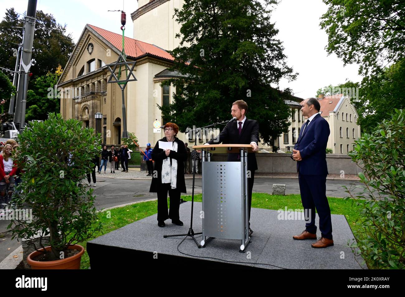Im Bild:Ministerpräsident Michael Kretschmer,Octavian Ursu,Nora ...