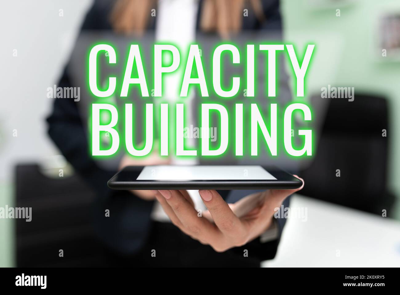 Text showing inspiration Capacity BuildingStrengthen the abilities of ...