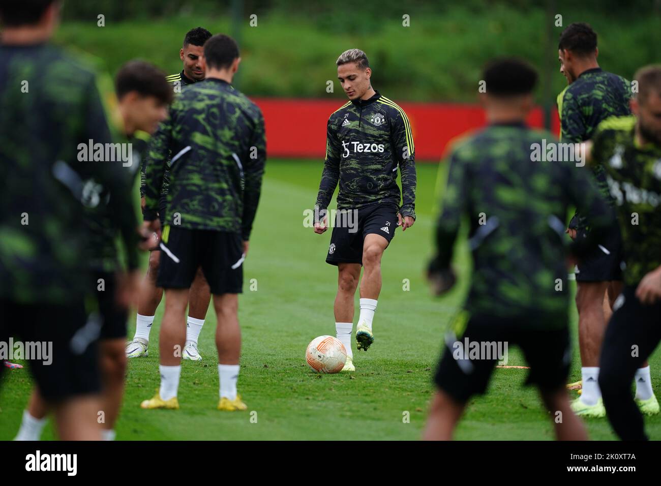 Manchester United's Antony during a training session at the Aon ...