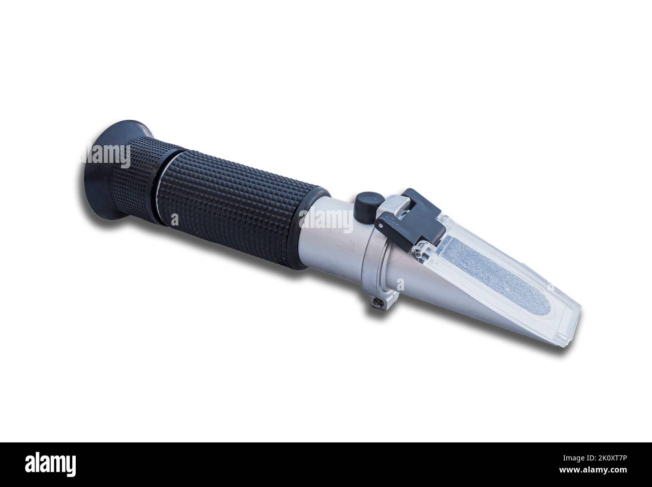 The refractometer portable device for the measurement is Isolated on a ...