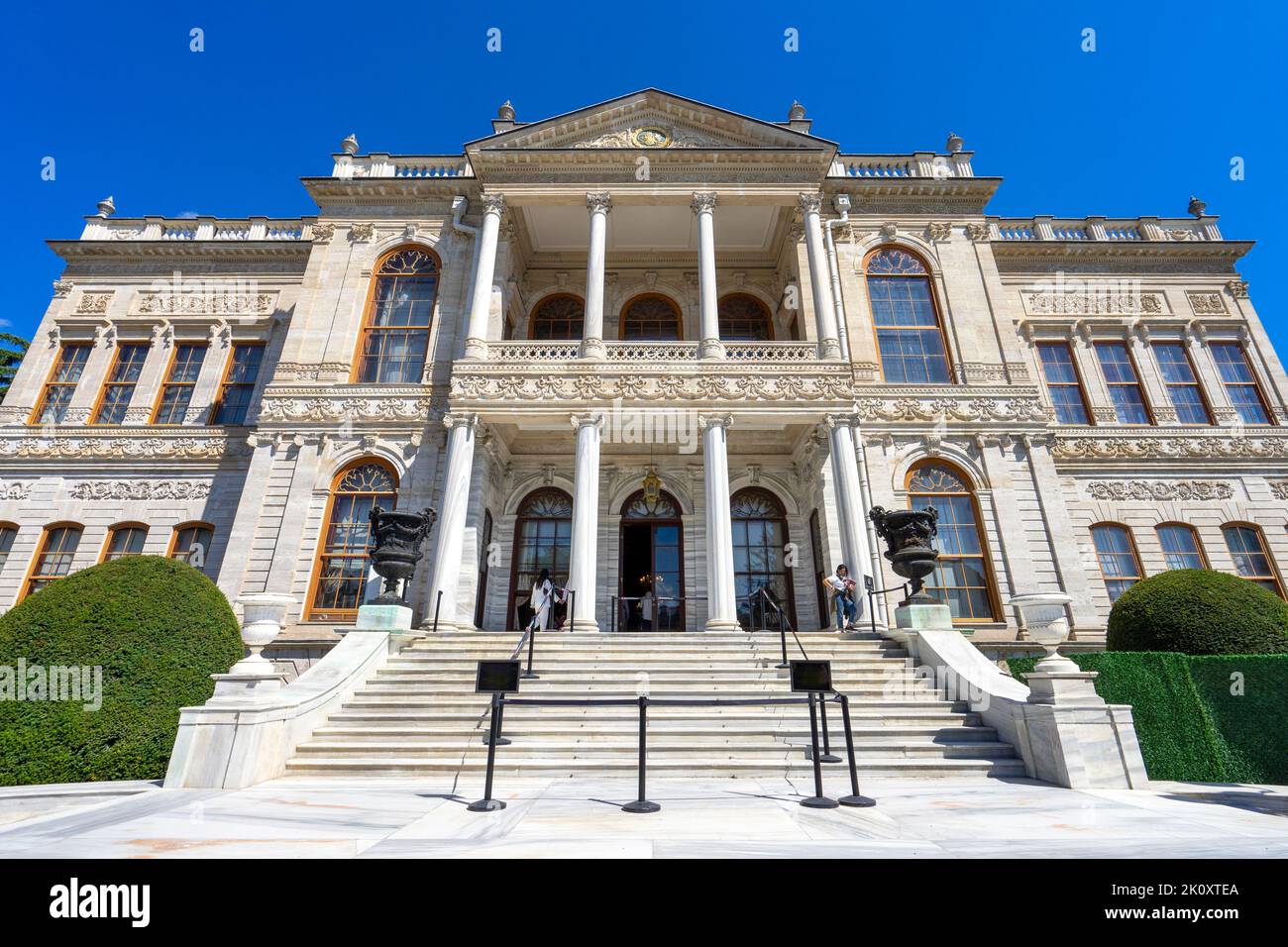 Exterior view of Dolmabahce Palace Selamlik Building. Dolmabahce is the ...