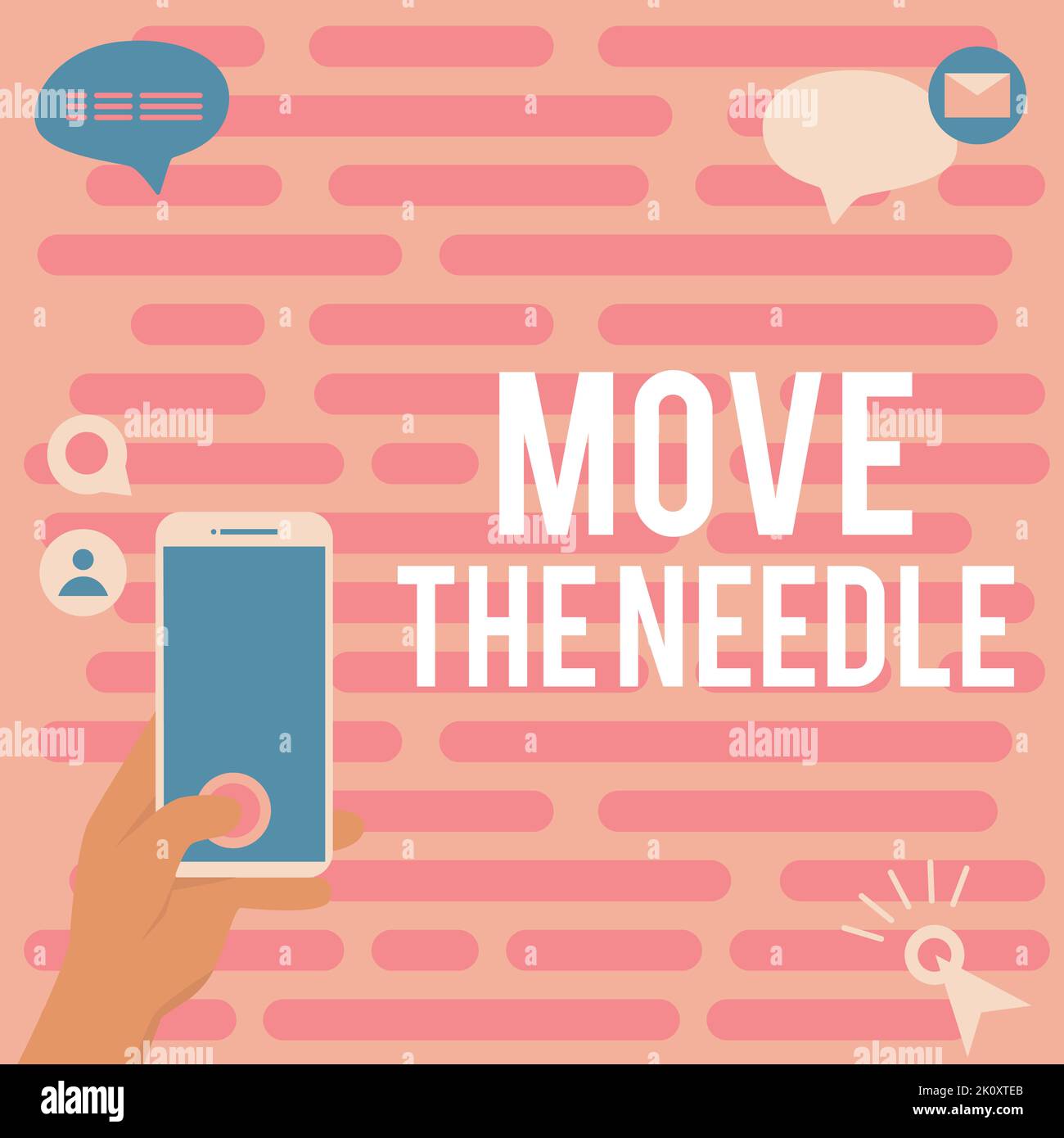 Hand writing sign Move The NeedleMake a noticeable difference in ...