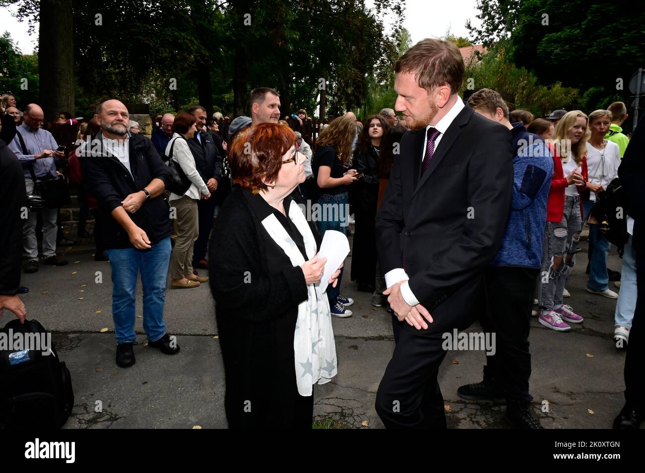 Im Bild:Ministerpräsident Michael Kretschmer,Nora Goldenbogen. Nach ...
