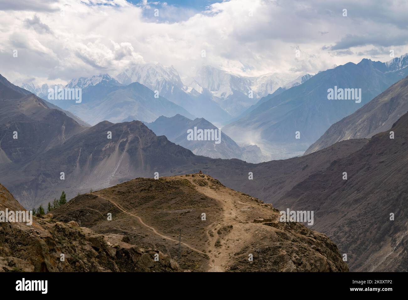 A scenic view of Hunza valley from Eagle's nest in Karimabad, Karakoram ...