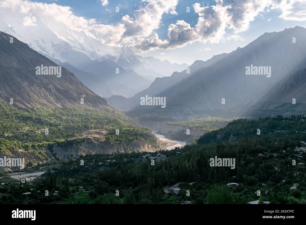 A scenic view of Hunza valley from Eagle's nest in Karimabad, Karakoram ...