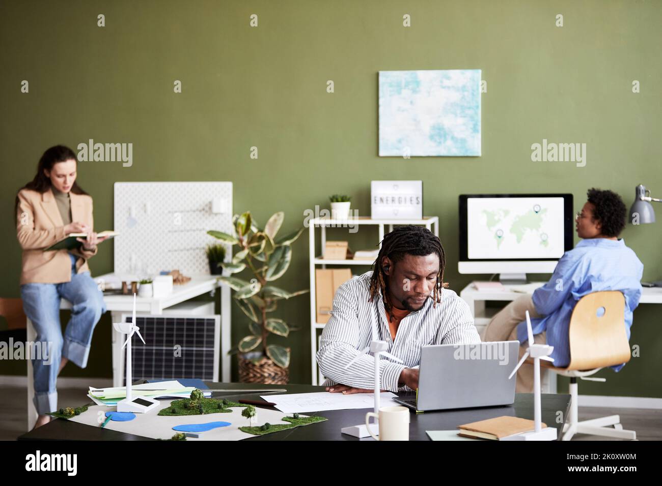 Group of business people doing their work at modern office Stock Photo ...