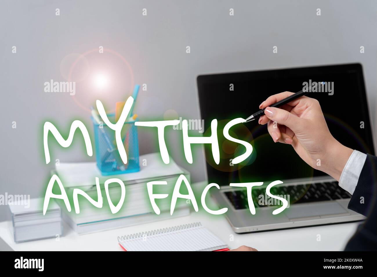 Conceptual display Myths And FactsOppositive concept about modern and ...