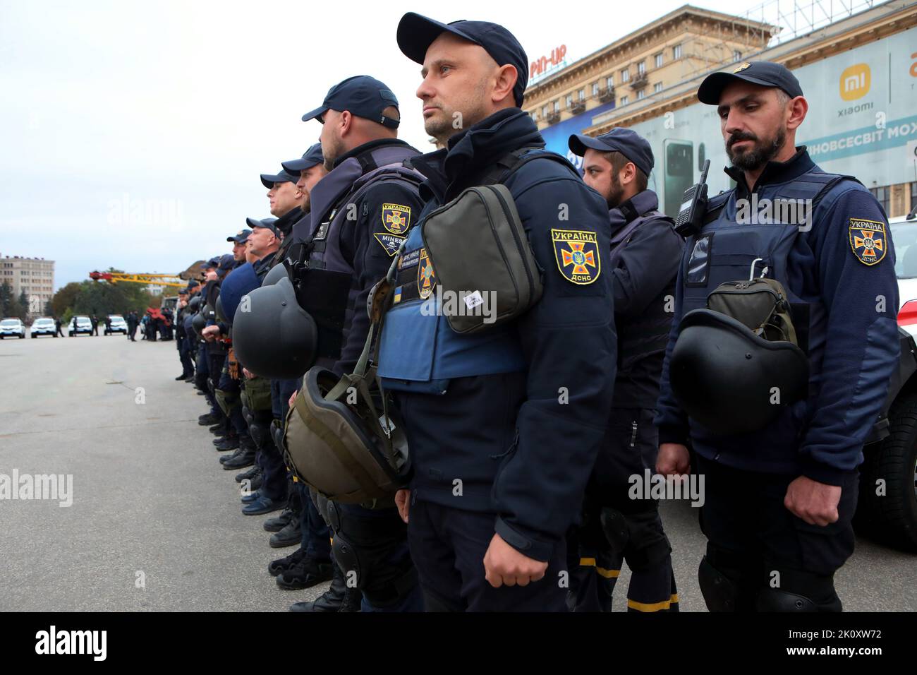 KHARKIV, UKRAINE - SEPTEMBER 13, 2022 - Some of the 150 personnel and ...
