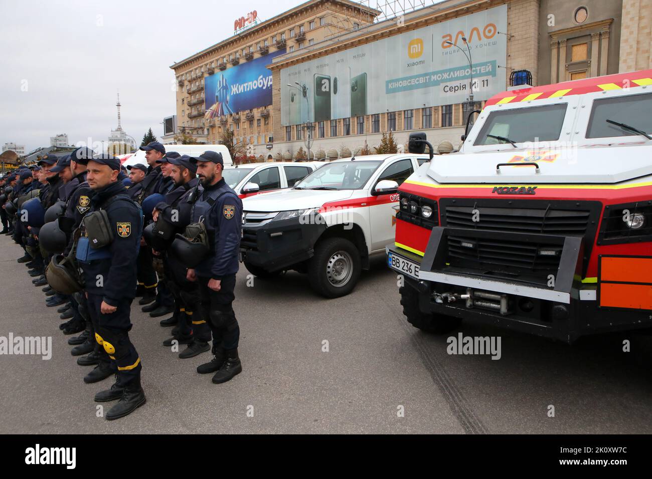 KHARKIV, UKRAINE - SEPTEMBER 13, 2022 - Some of the 150 personnel and ...
