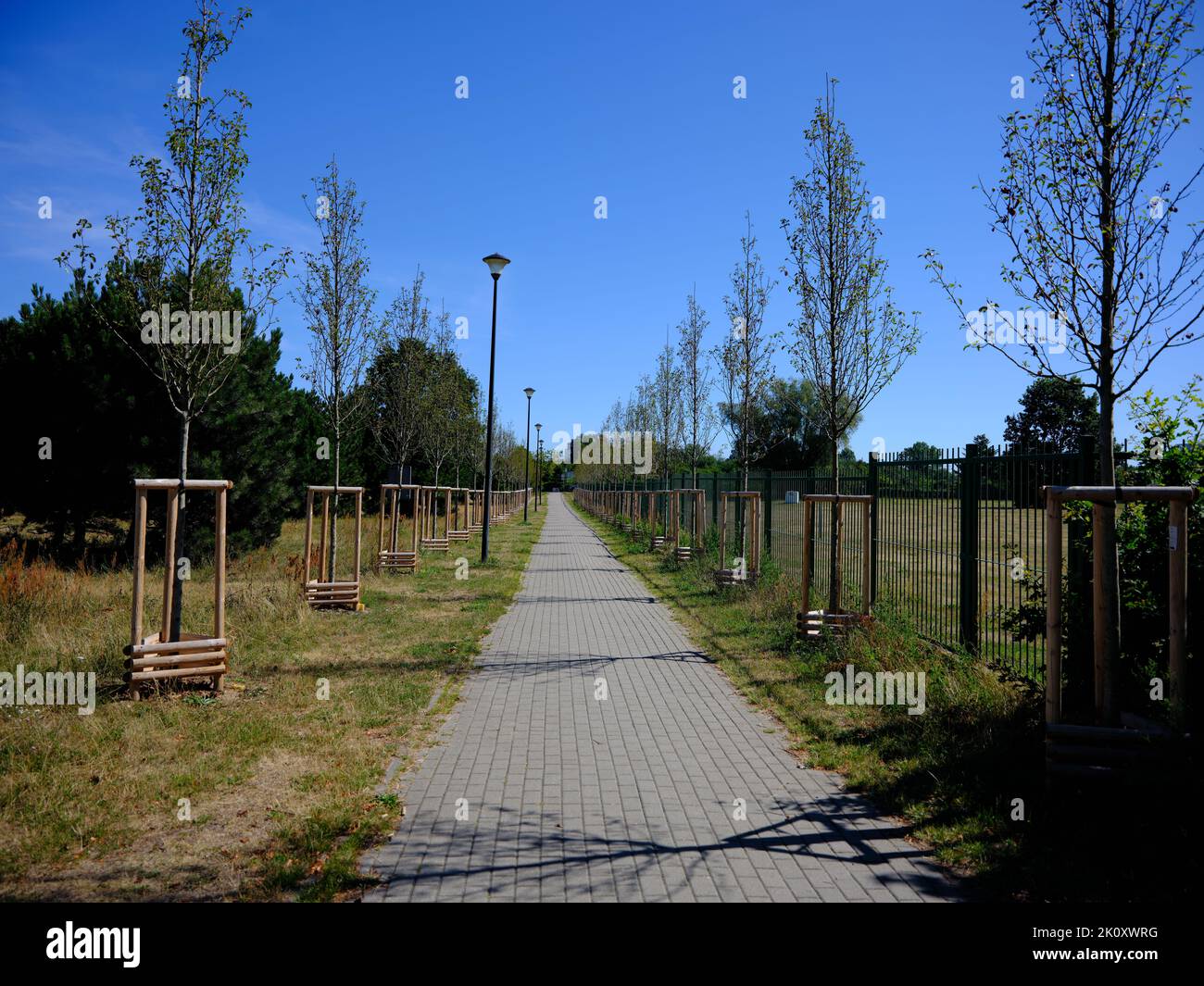 Park outdoor. Sunny hot day, nice place to the walk and rest. Gdansk ...