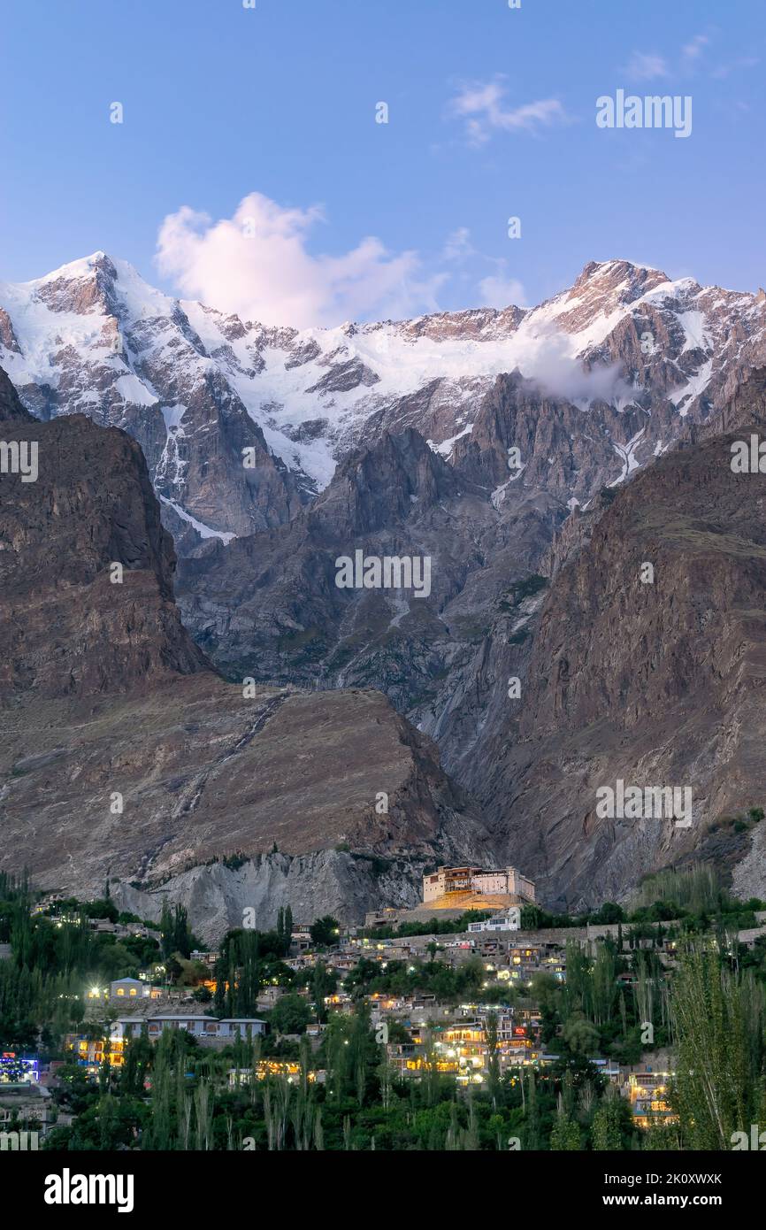 A vertical of Baltit fort in Hunza valley, Karimabad, Karakoram highway ...
