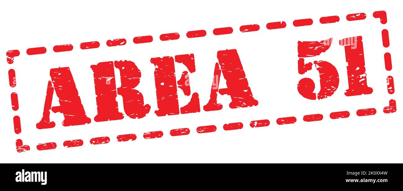 AREA 51 text written on red dash stamp sign Stock Photo - Alamy