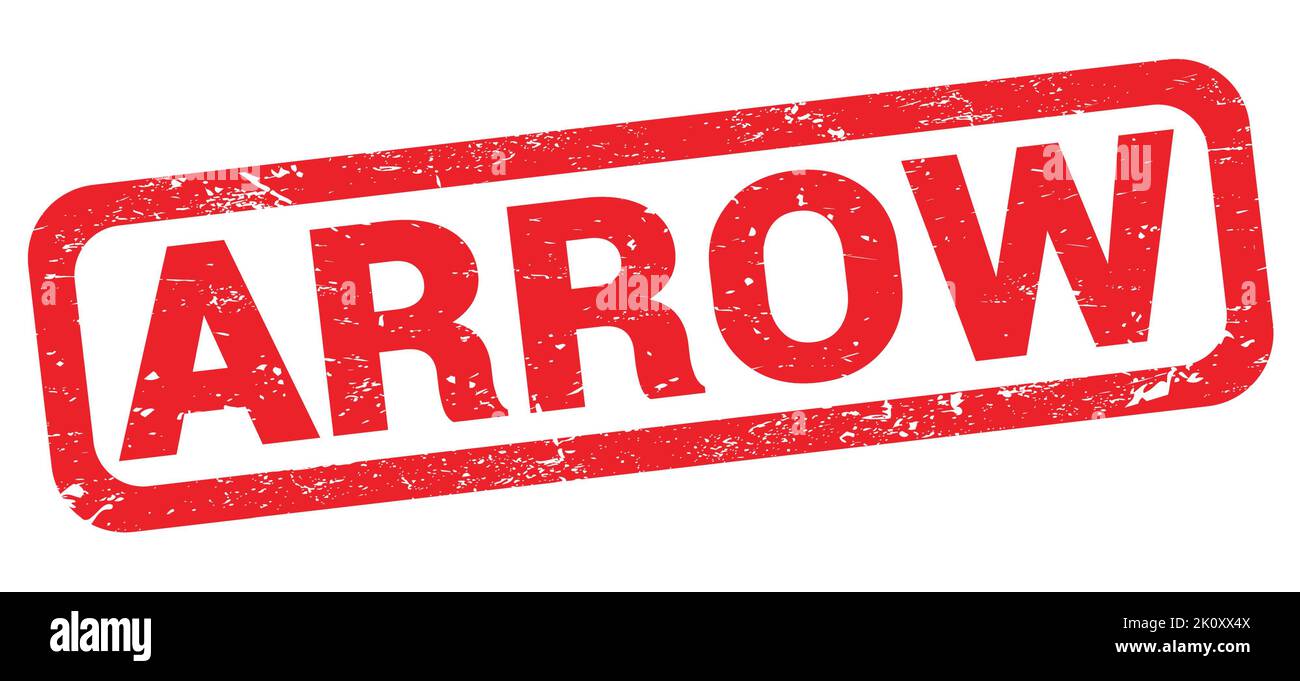 ARROW text written on red rectangle stamp sign Stock Photo - Alamy