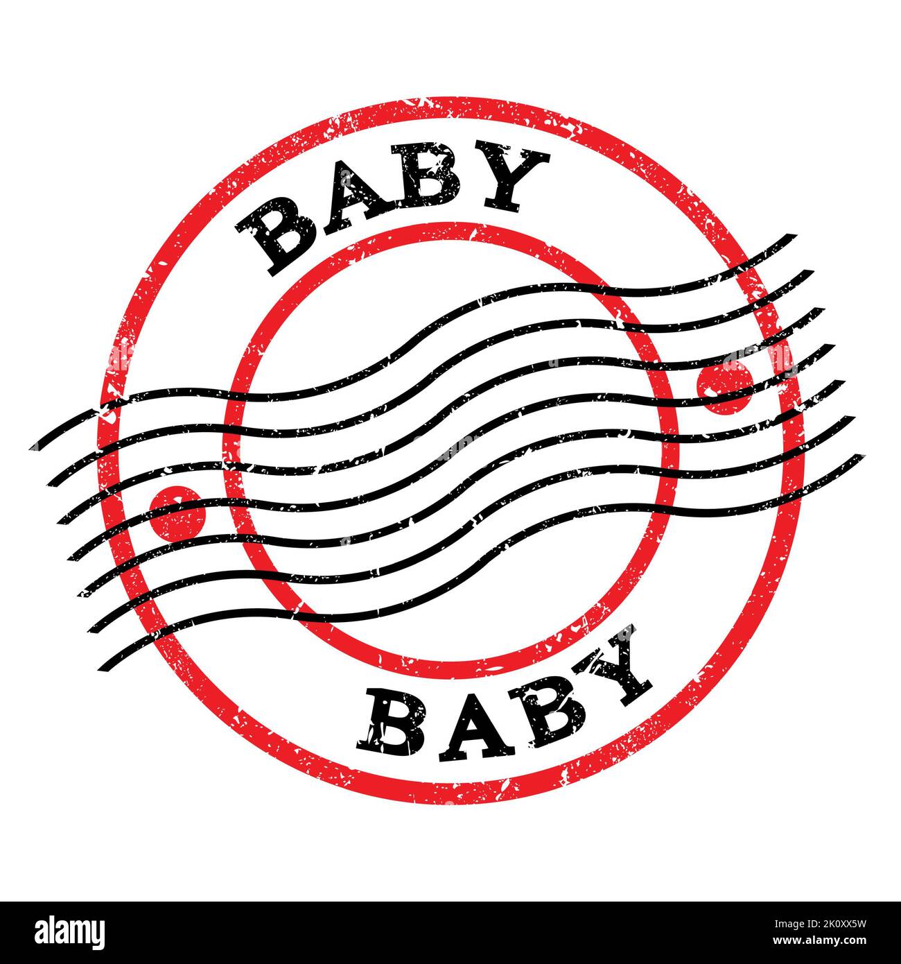 BABY, text written on red-black grungy postal stamp Stock Photo - Alamy