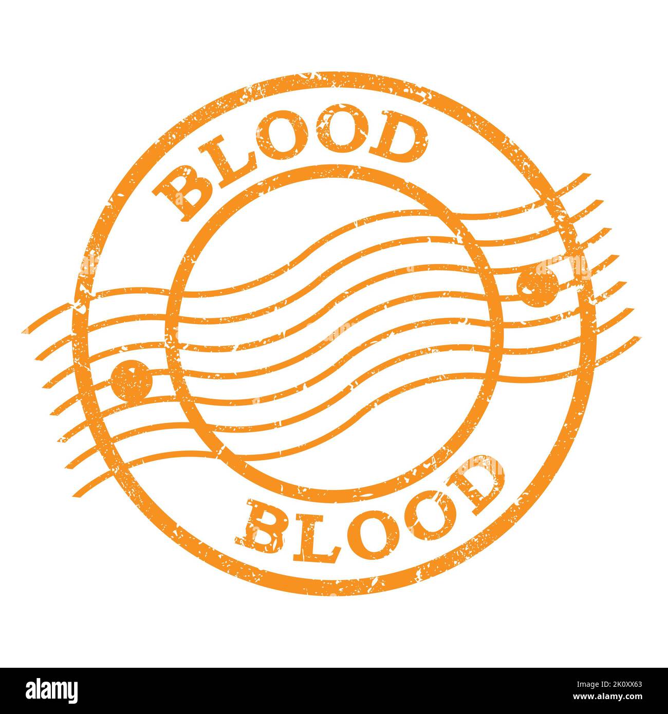 BLOOD, text written on orange grungy postal stamp Stock Photo - Alamy